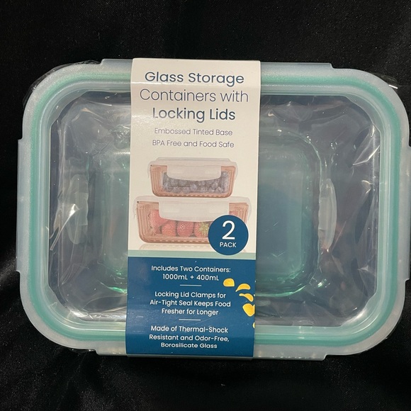 Kitchen | Glass Storage Container Containers With Locking Lids 2 Piece ...